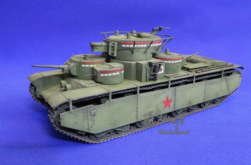 【ModeLLand 模人地帶 ※ 模型作品】1:35 ICM #35043 T-35 WWII Heavy Tank（車特長，長達27 ...