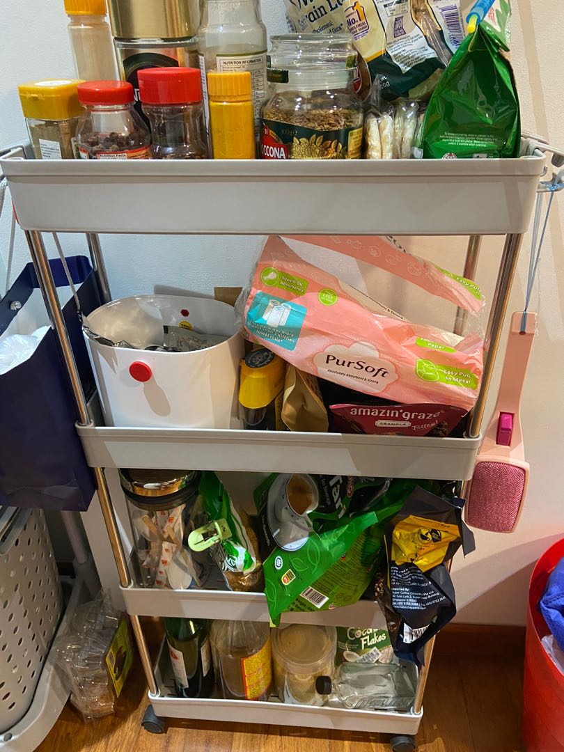 Narrow space saving rack with rollers, Furniture & Home Living ...