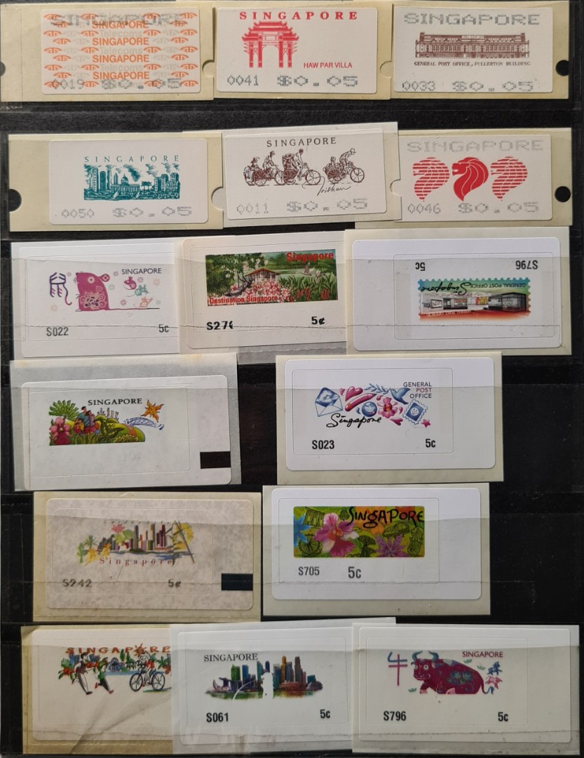 Singapore 1988 to 2021 Frama & SAM labels From 1st serie Telecom design ...