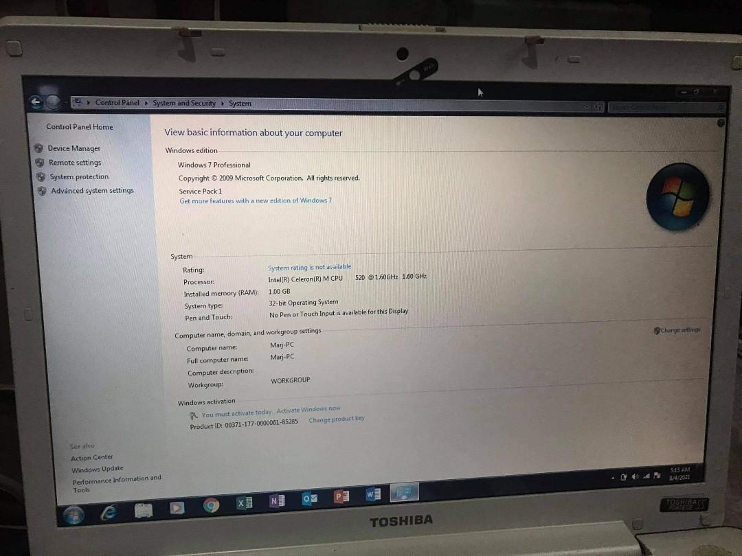 TOSHIBA LAPTOP (OLD VERSION), Computers & Tech, Laptops & Notebooks on ...