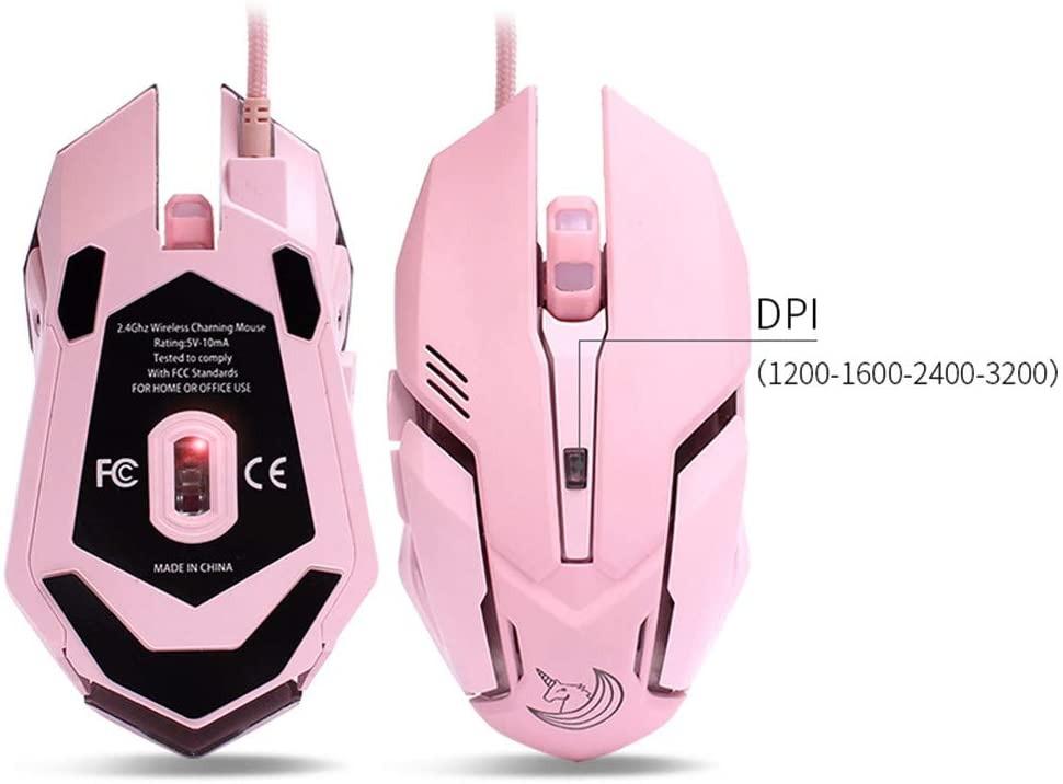 Unicorn Gaming Mouse Silent Click, LED Backlit Optical Ergonomic Gaming ...