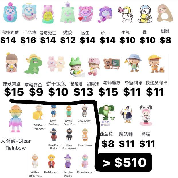 (WTT/WTS) blind box - popmart dimoo, skullpanda, sweet bean, bunny ...