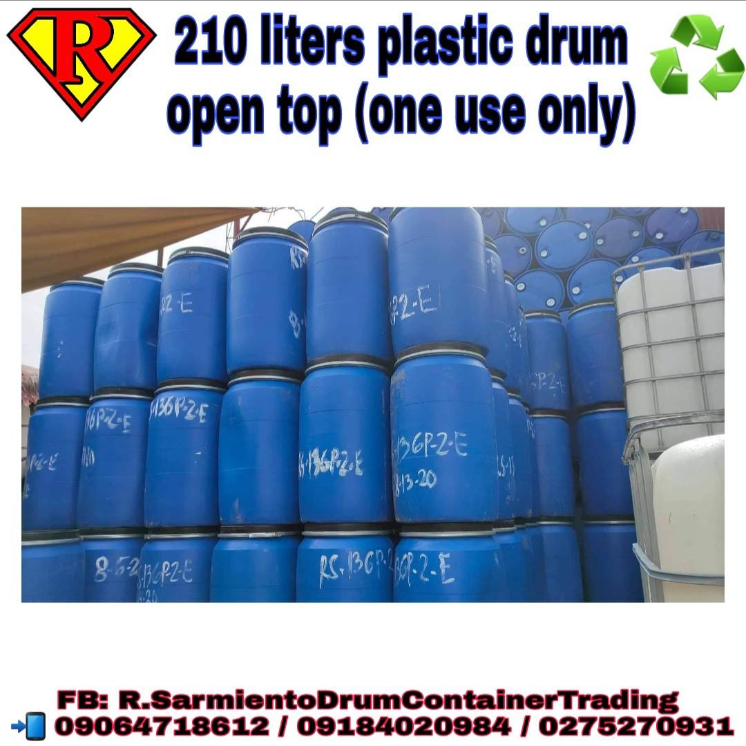 ♻️ 210 LITERS OPEN TOP PLASIC DRUM (USED), Commercial & Industrial ...