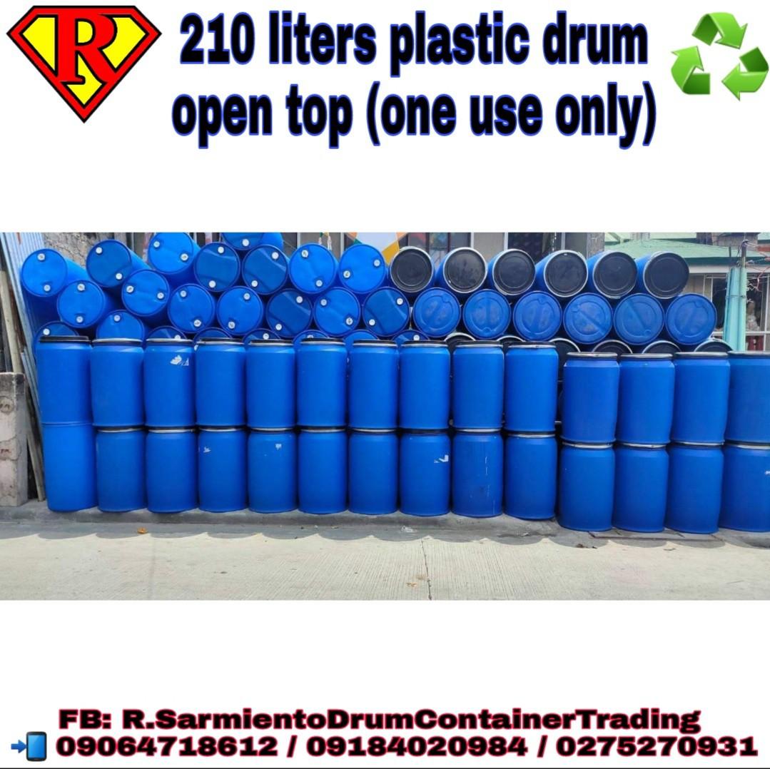 ♻️ 210 LITERS OPEN TOP PLASIC DRUM (USED), Commercial & Industrial ...