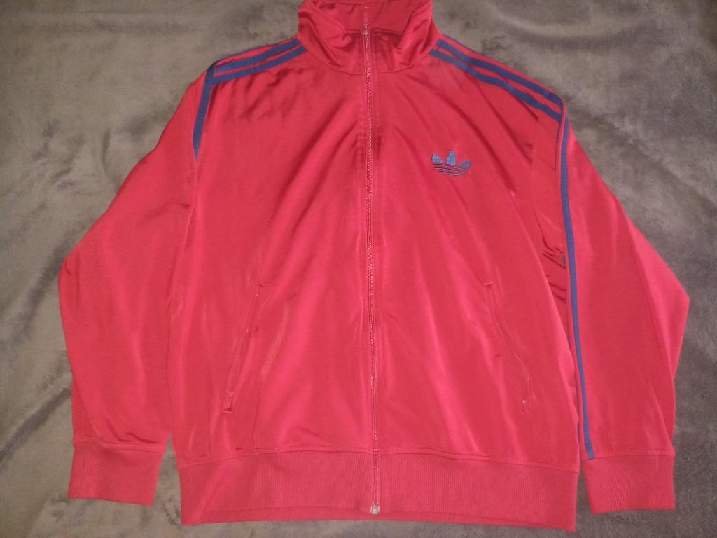 Adidas Red Track Jacket with Black Stripes (MENS), Men's Fashion, Coats ...