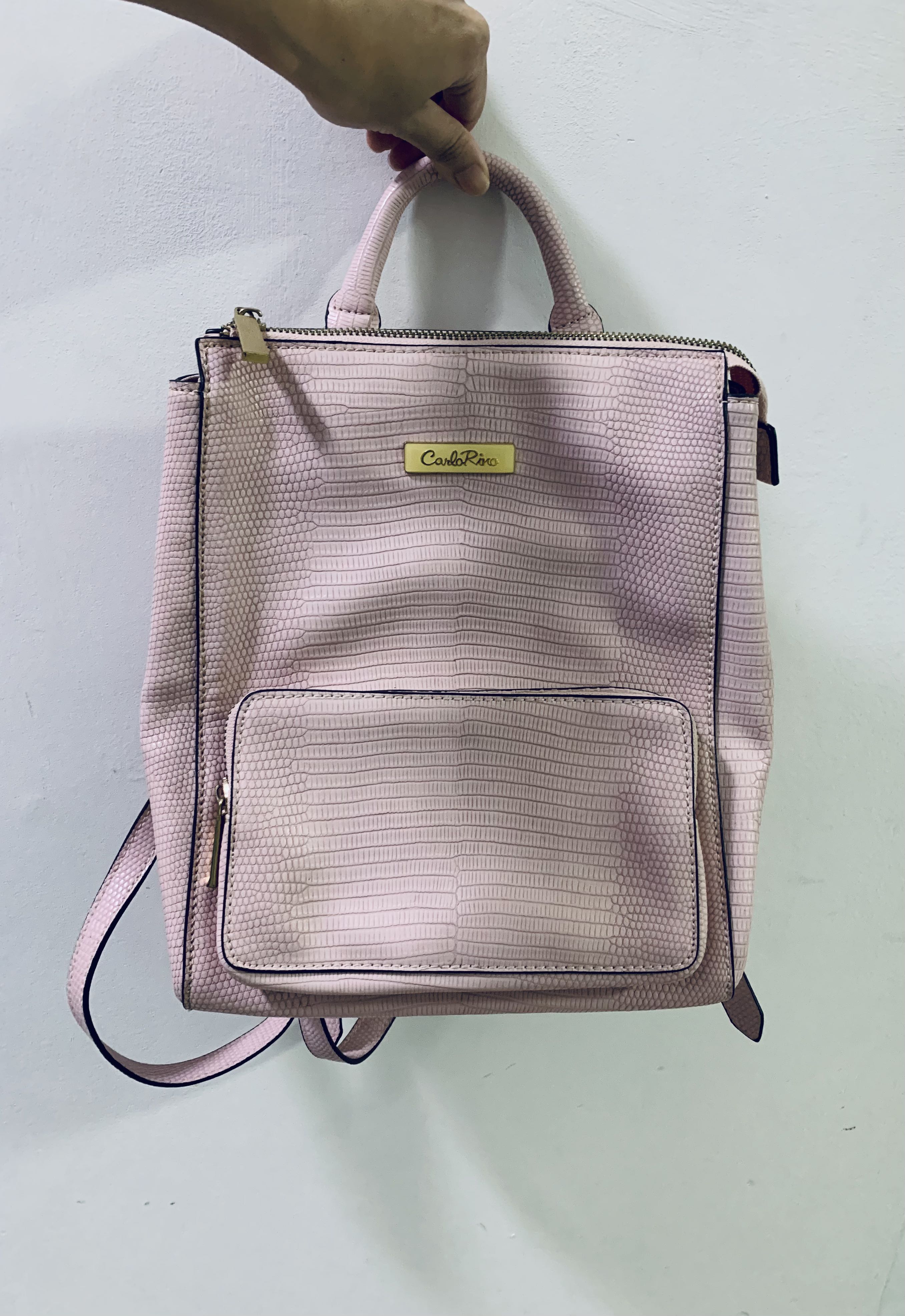 Carlo Rino Pastel Backpack, Women's Fashion, Bags & Wallets, Backpacks ...