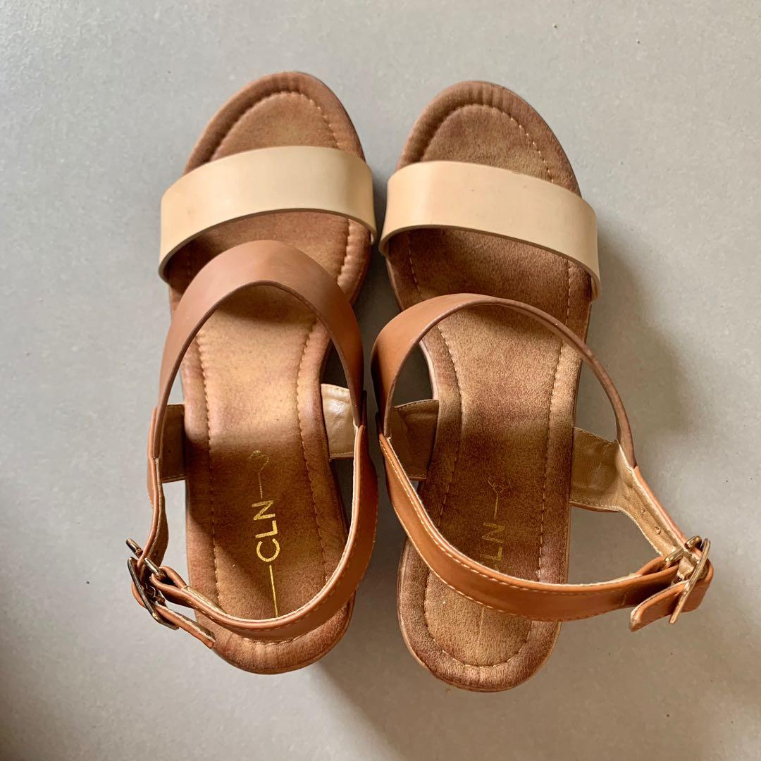 CLN 2 strap wedge, Women's Fashion, Footwear, Wedges on Carousell