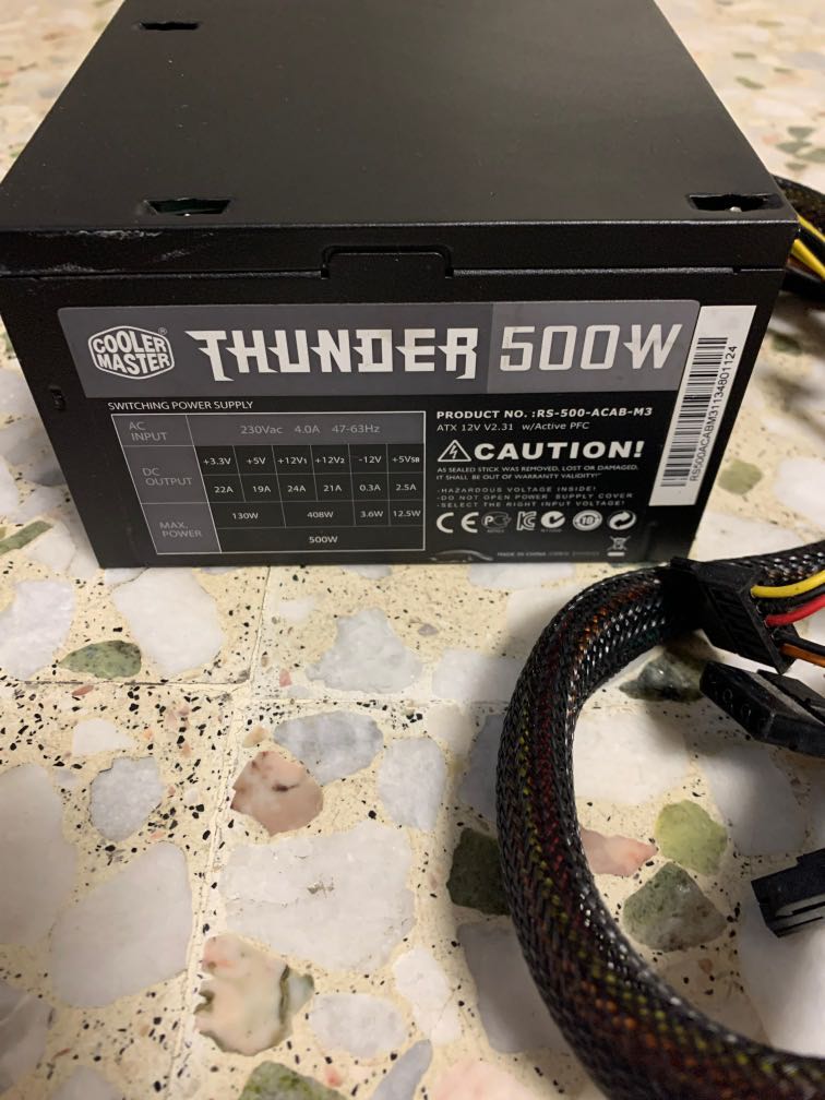 Cooler Master Thunder 500W PSU, Computers & Tech, Parts & Accessories ...