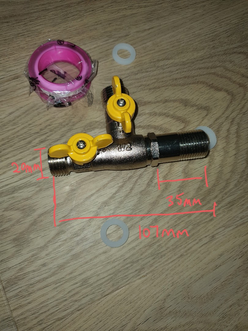 Copper Two-way Water Splitter Valve, Furniture & Home Living, Gardening ...