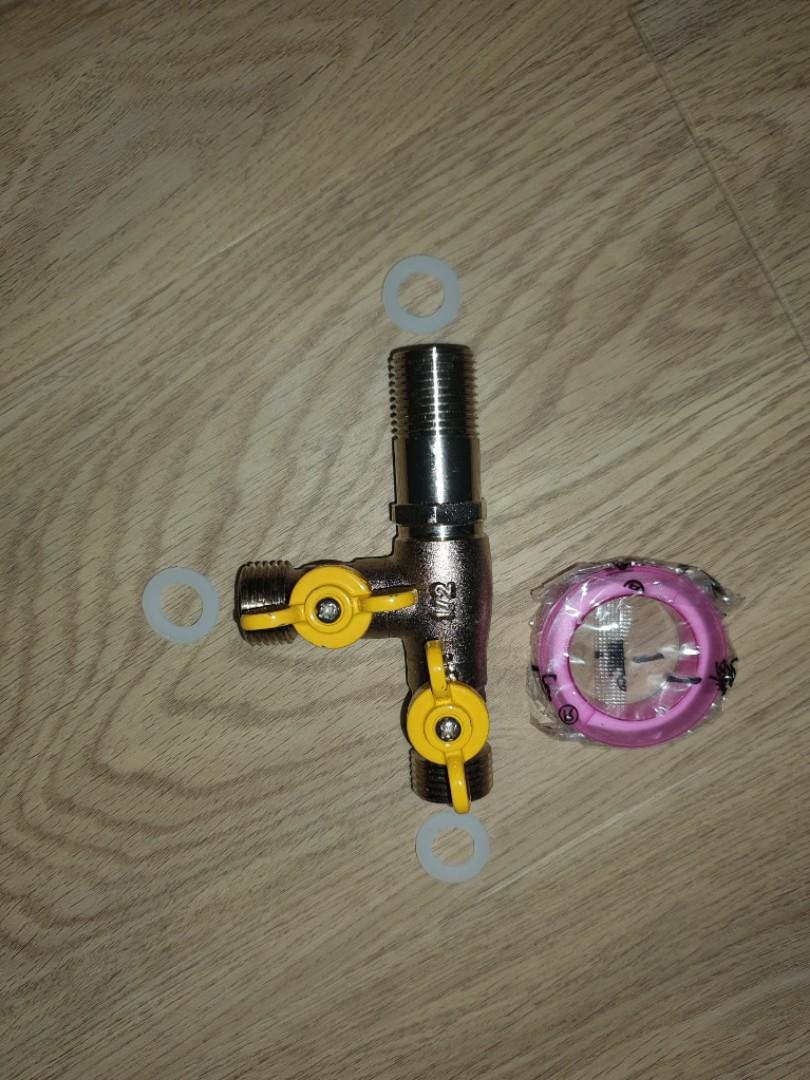 Copper Two-way Water Splitter Valve, Furniture & Home Living, Gardening ...