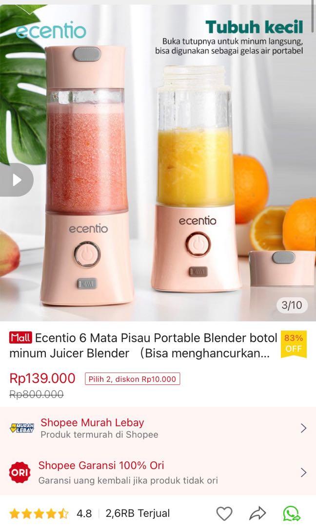 Ecentio Portable Blender Mini Juicer 400ML botol Juice blender cup USB ... Ecentio Portable Blender Mini Juicer 400ML botol Juice blender cup USB ...