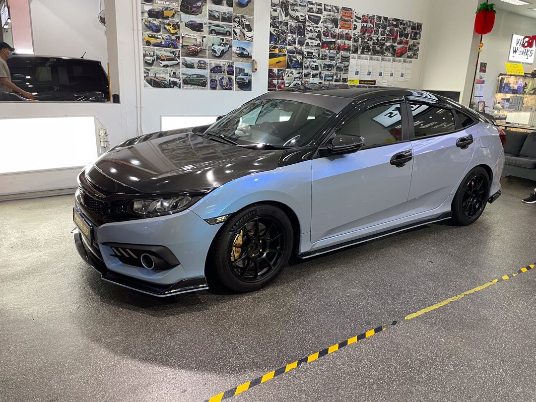 Honda Civic FC half cut design sticker wrap, Car Accessories ...