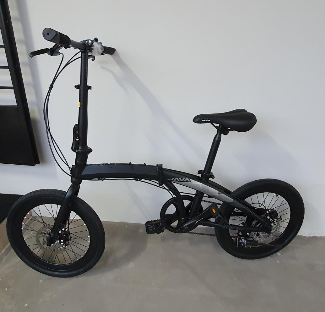 Java Zelo 7-speed folding bicycle version 2 (Black), Sports Equipment ...
