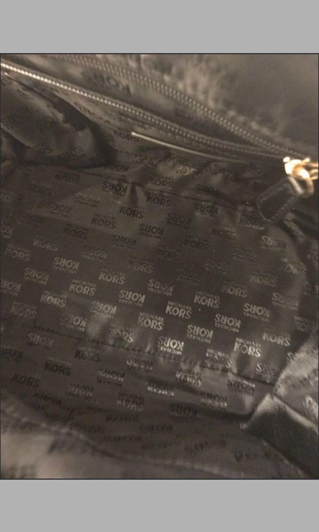 Michael Kors MK Black Logo Fabric Bag, Women's Fashion, Bags & Wallets ...