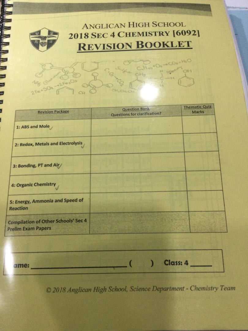 O Levels Chemistry Revision topics AHS and other schools, Hobbies ...