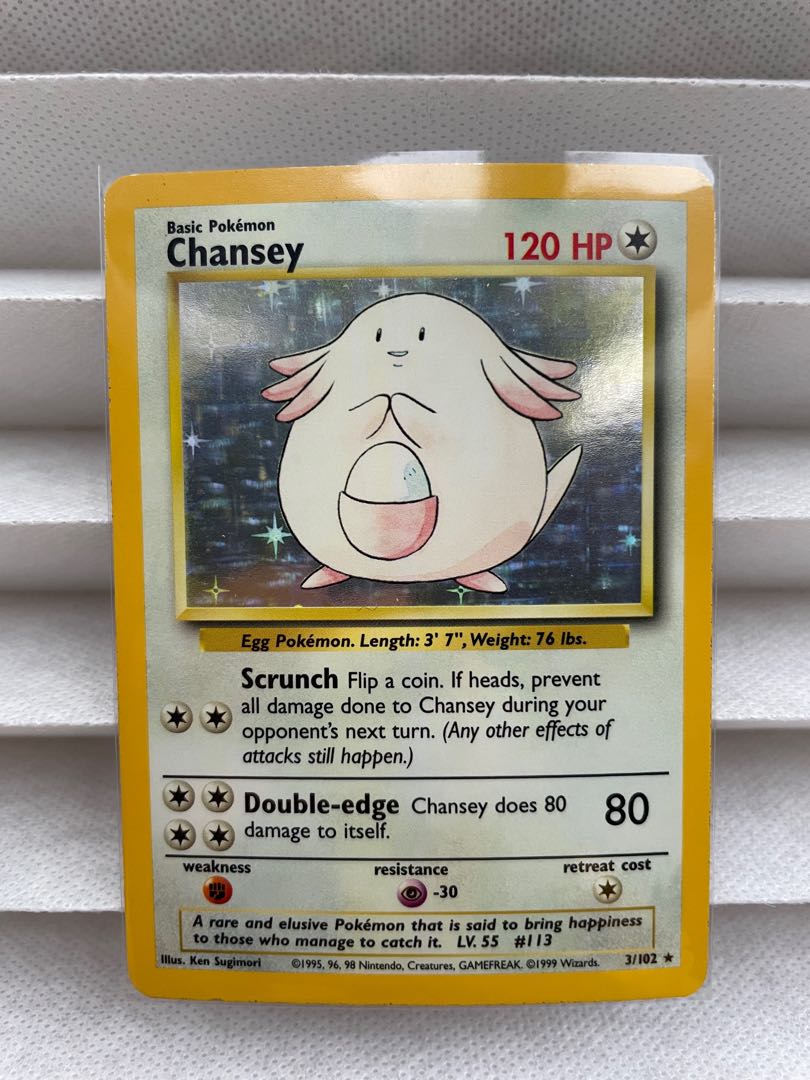 Pokémon Base Set Chansey 3/102 1999, Hobbies & Toys, Toys & Games on ...