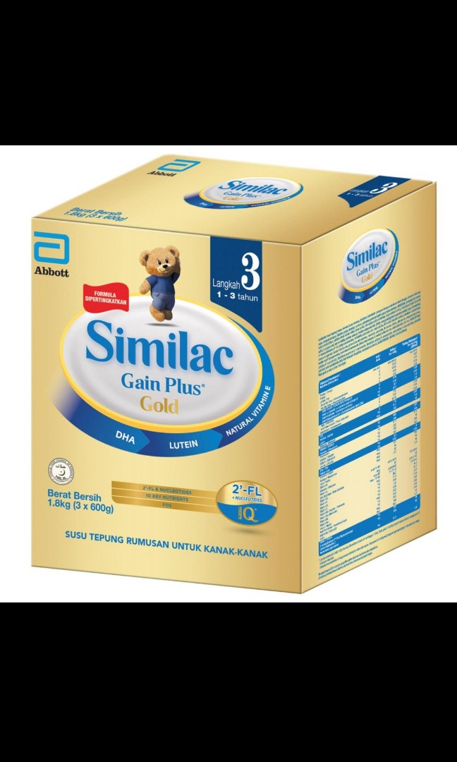 Similac gain plus / kid stage 3 & 4, Babies & Kids, Nursing & Feeding ...