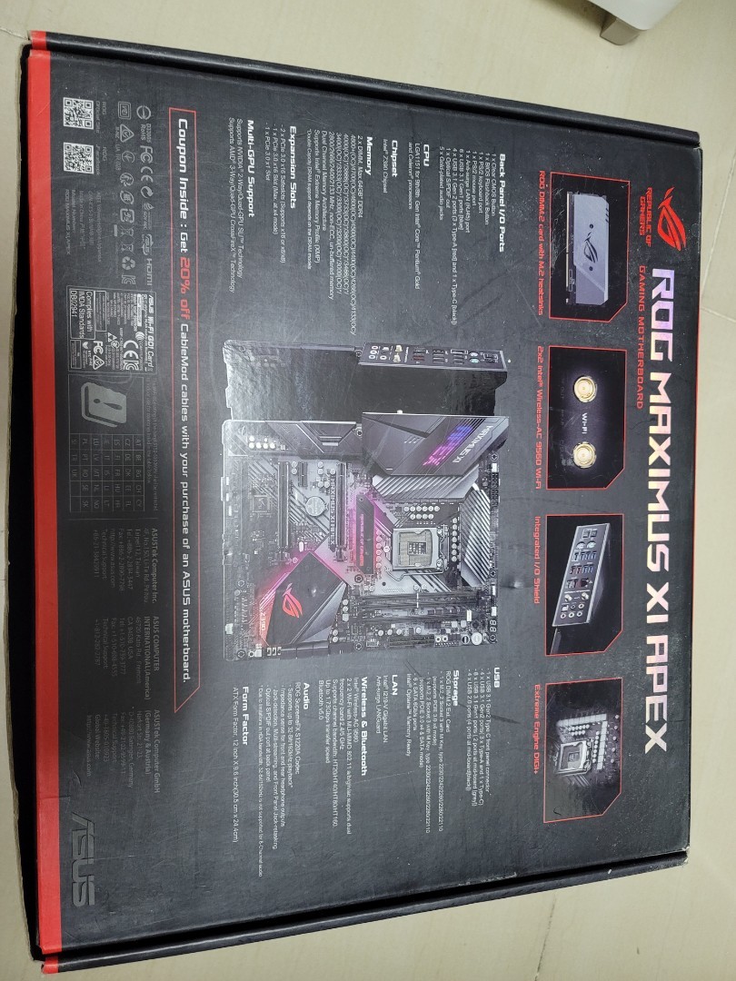 華碩 ASUS ROG MAXIMUX XL APEX 玩家國度底板 套裝 旗艦主機板, 電腦＆科技, 手提電腦 - Carousell