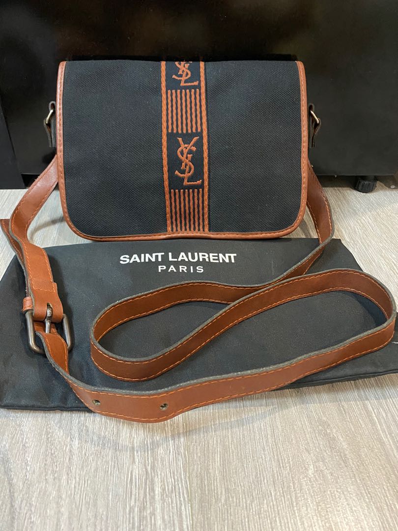 Authentic YSL Vintage Canvas Small Sling, Luxury, Bags & Wallets on ...