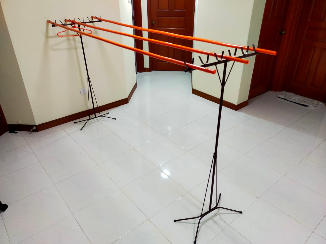Bamboo poles and holders for laundry (urgent seller), Furniture & Home ...