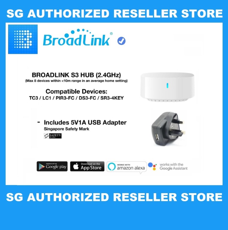 BroadLink S3 Hub, Smart Home Hub for TC3, LC1, PIR3-FC, DS3-FC, SR3-4KEY, TV & Home Appliances ...