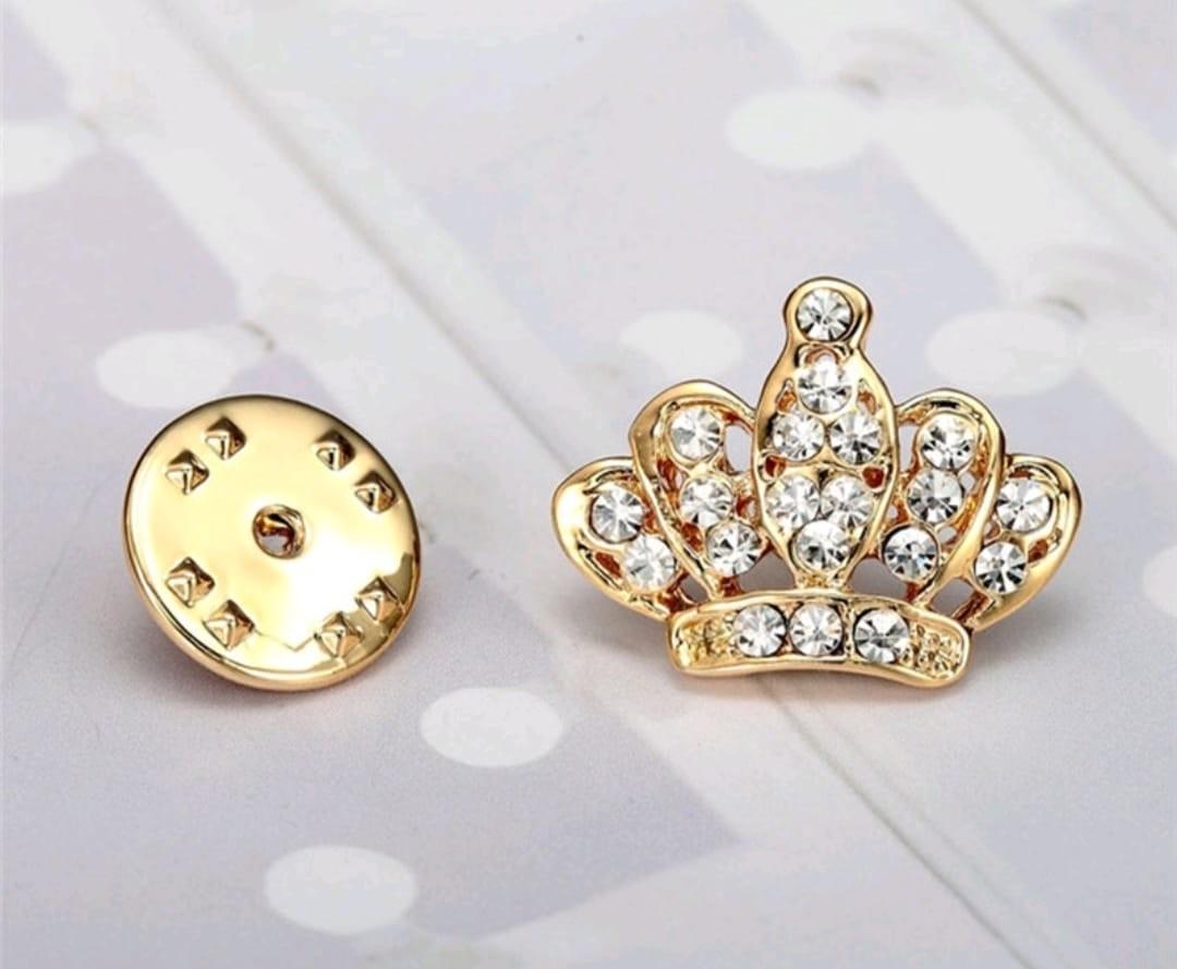 Bros Pin Bentuk Mahkota Crystal Crown, Fesyen Wanita, Perhiasan di ...