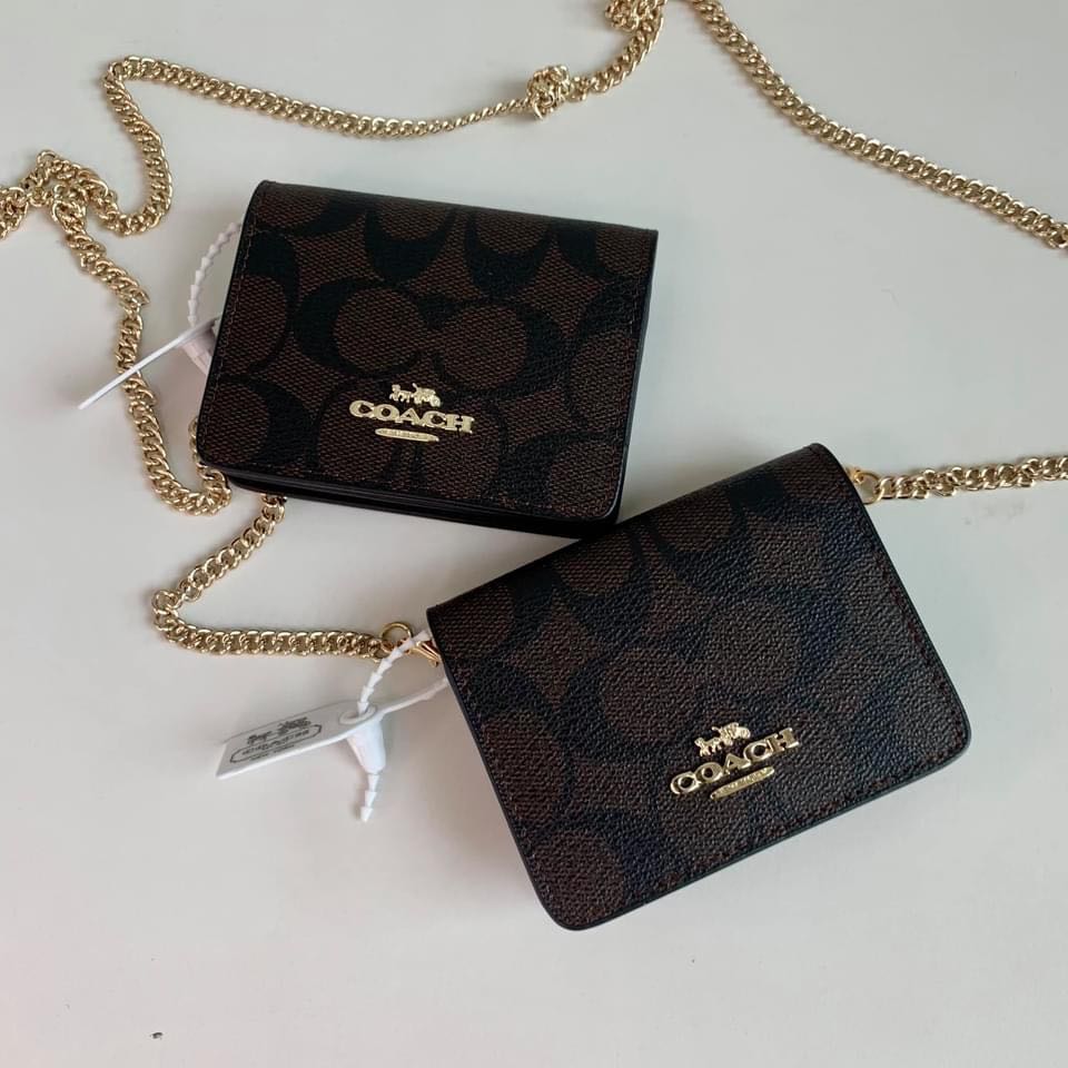 Coach Mini Wallet in Signature Canvas, Women's Fashion, Bags & Wallets ...