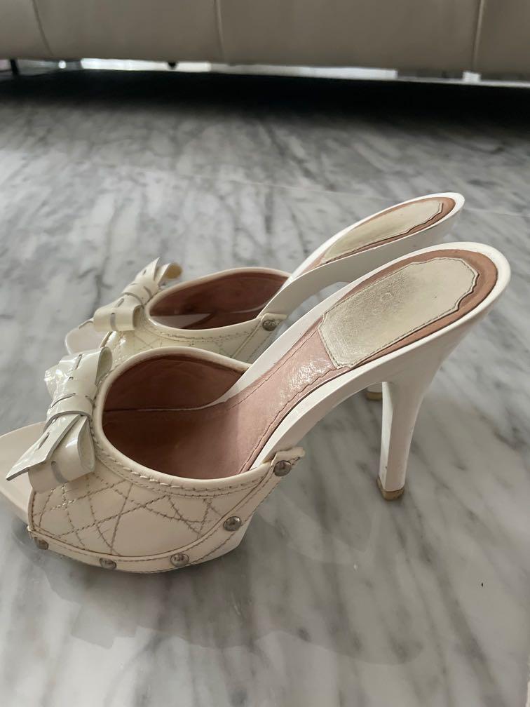 Dior white heels, Luxury, Sneakers & Footwear on Carousell