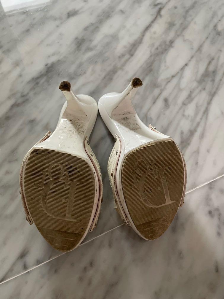 Dior white heels, Luxury, Sneakers & Footwear on Carousell