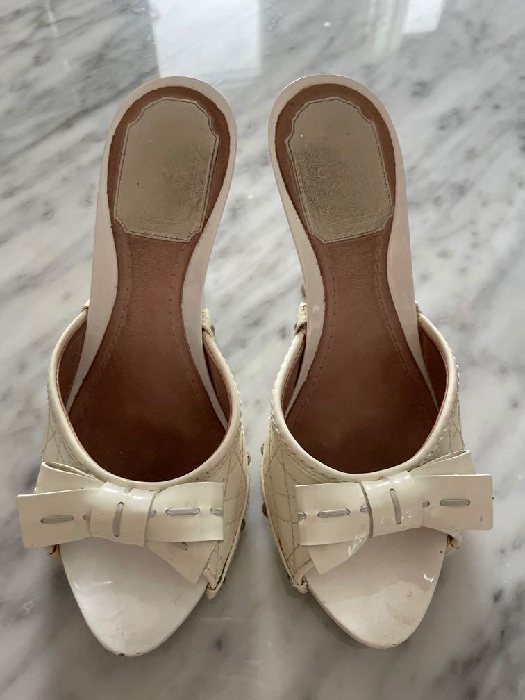 Dior white heels, Luxury, Sneakers & Footwear on Carousell