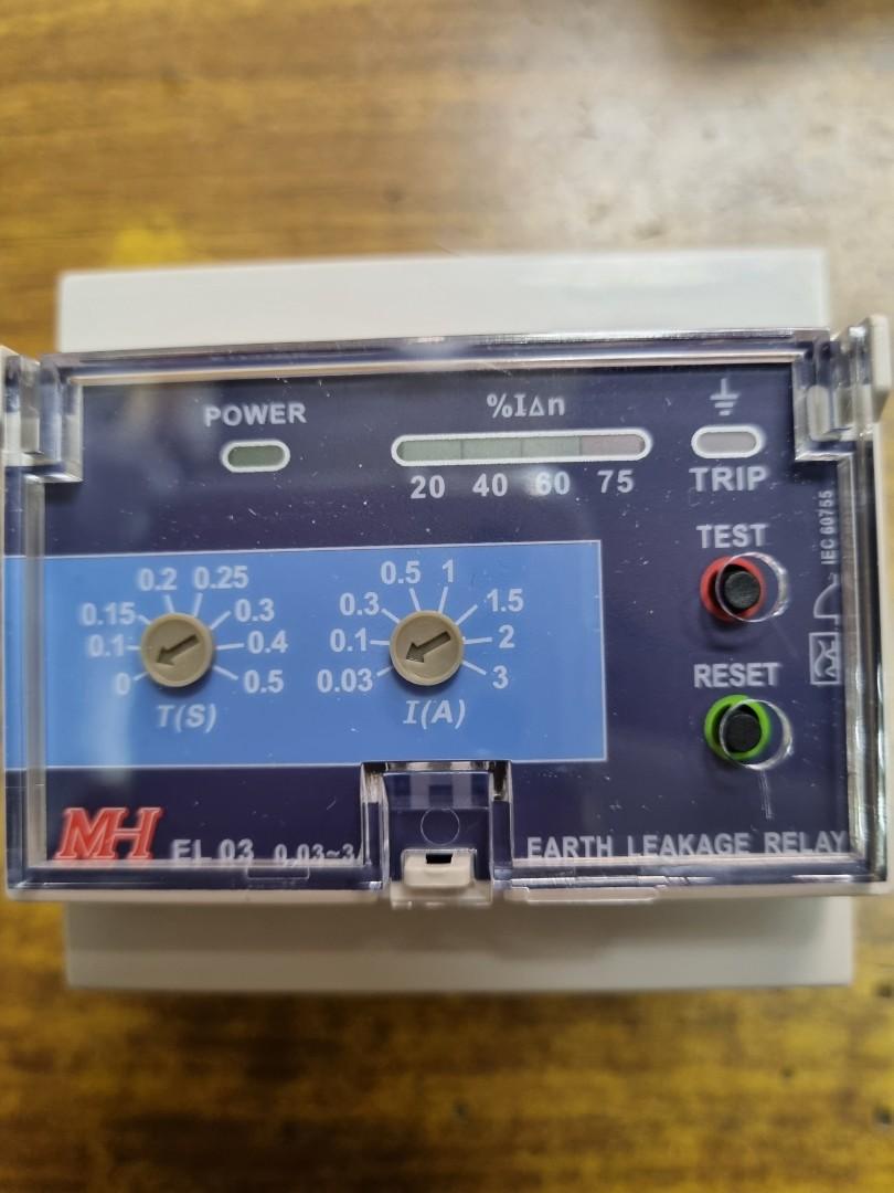 EL 03, MH, Earth Leakage Relay, TV & Home Appliances, Electrical ...
