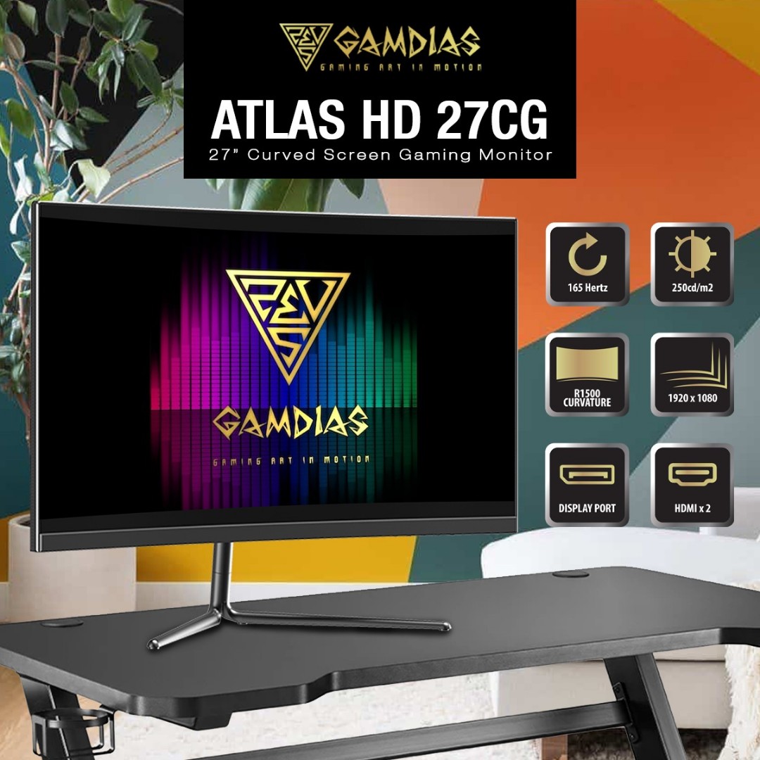 Gamdias Atlas HD27CG 27" 165Hz Curved Monitor., Computers & Tech ...