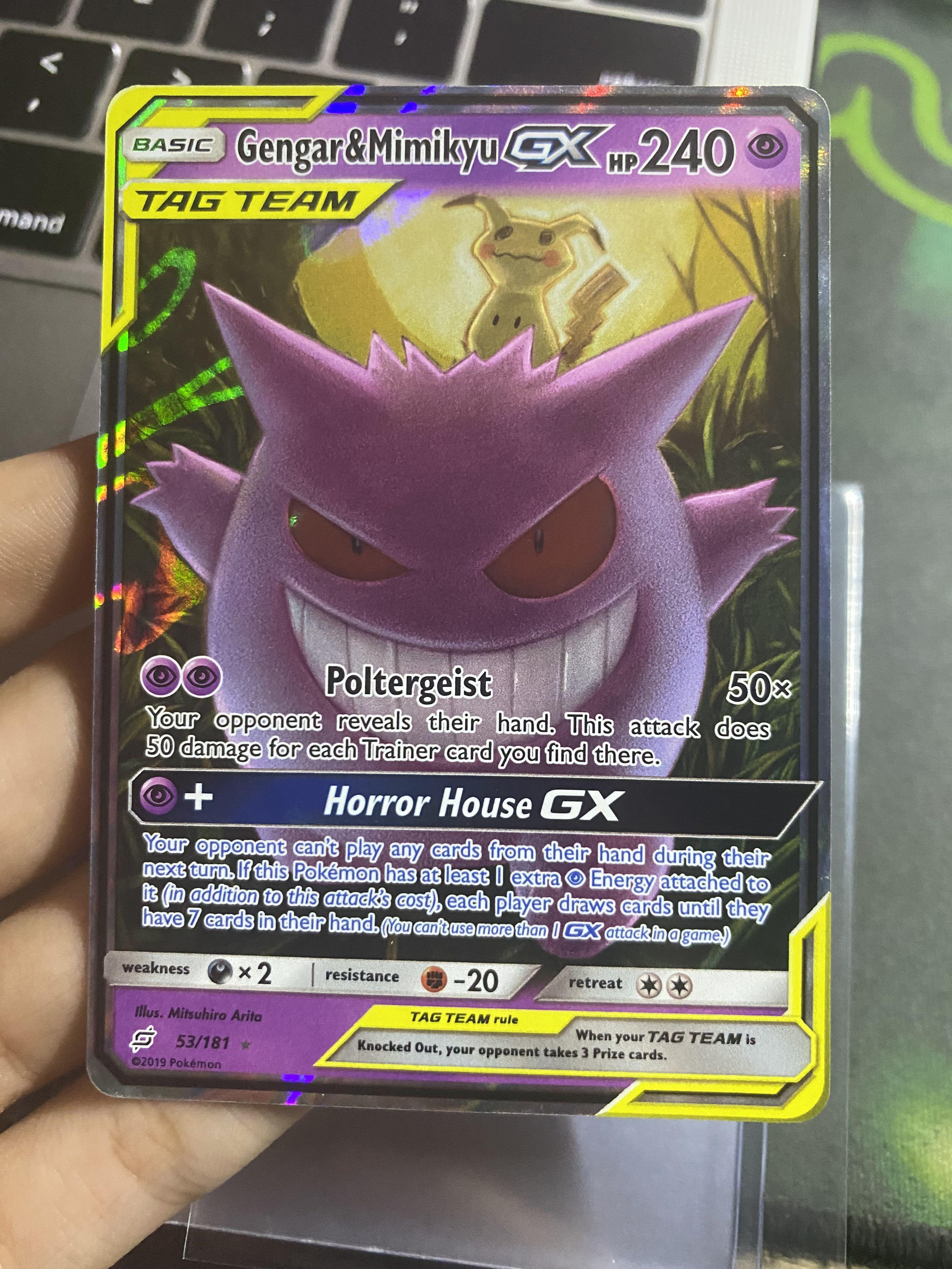 Gengar & Mimikyu GX 53/181, Hobbies & Toys, Toys & Games on Carousell