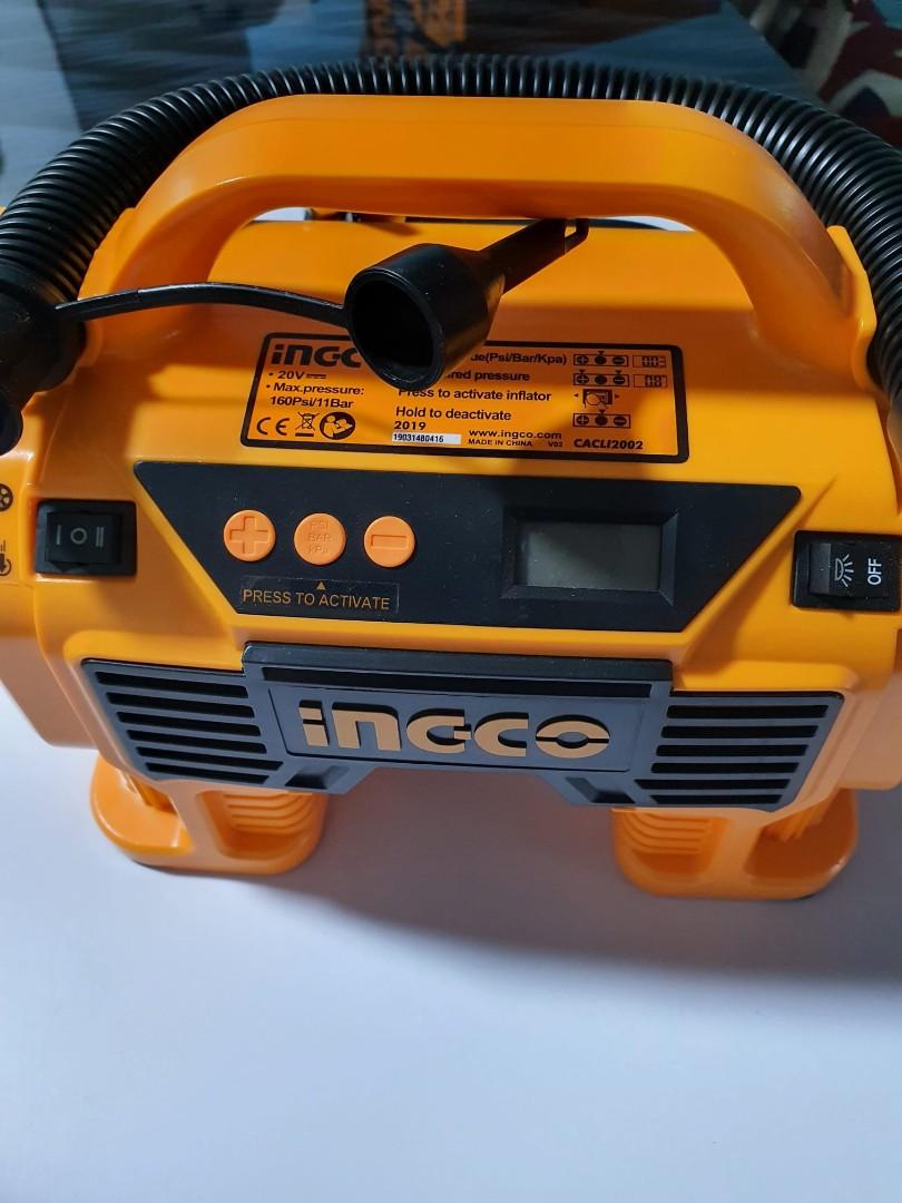 INGCO P20S Tools 20V Lithium-Ion Auto Air Compressor CACLI2002 (Body ...