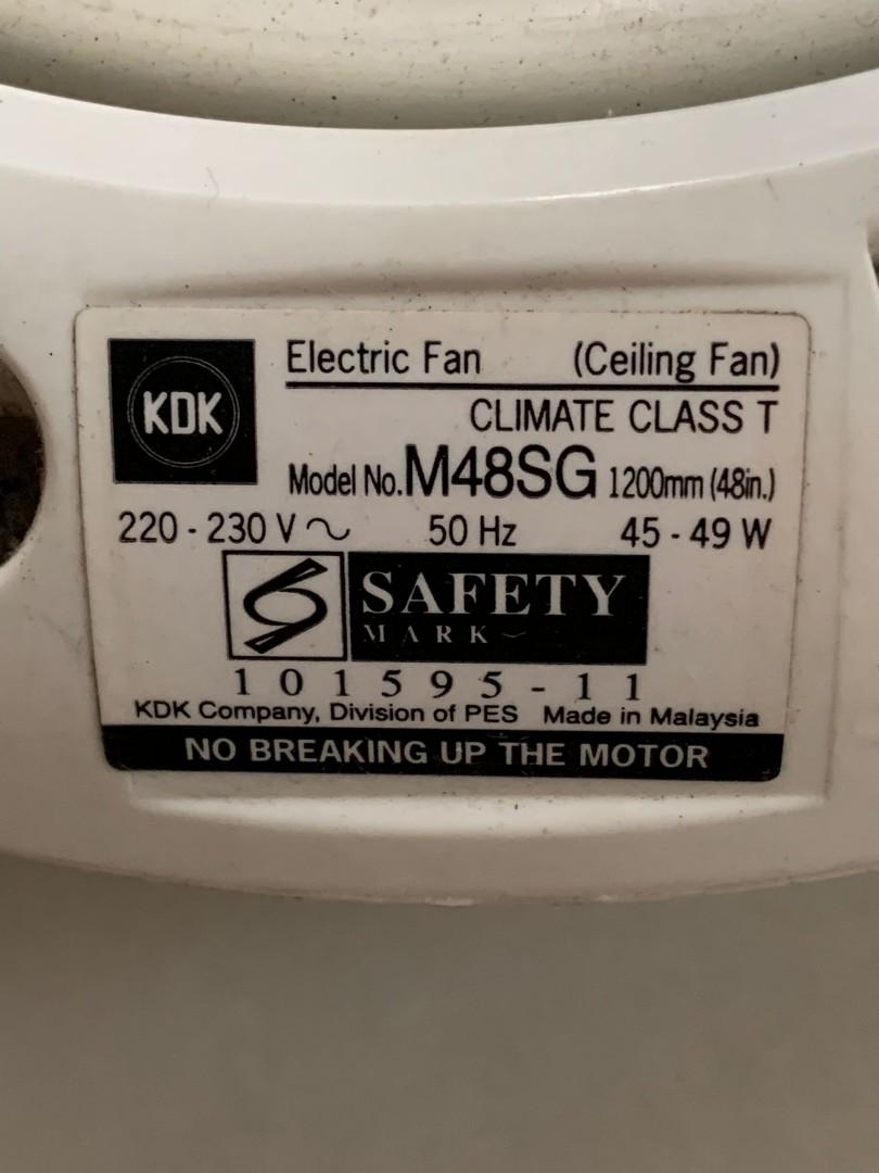 KDK Ceiling Fan 48", TV & Home Appliances, Other Home Appliances on ...