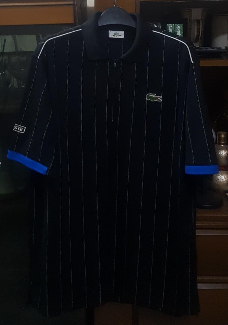 Lacoste sport dri-fit cotton black half zip polo shirt, Men's Fashion ...