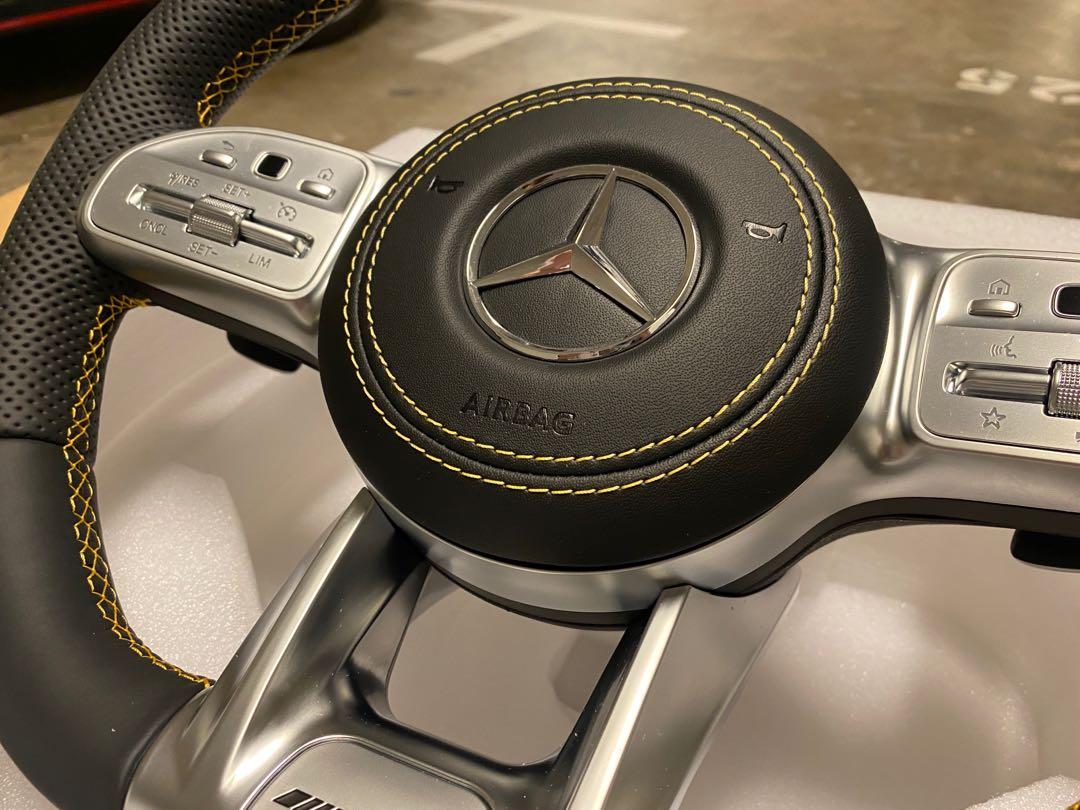 Mercedes Benz customized amg steering wheel leather carbon forged a b c ...