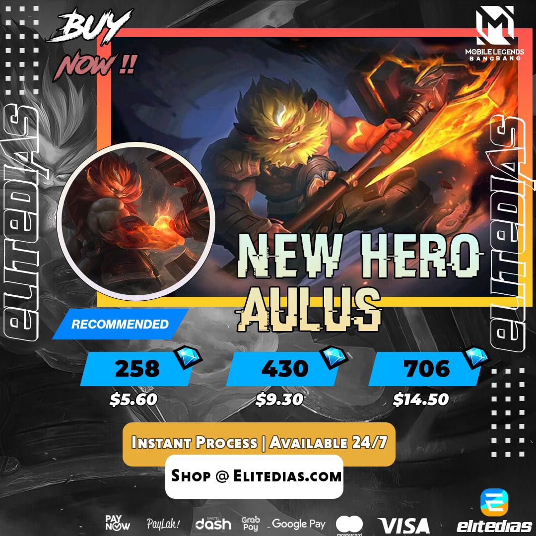 !Mobile Legends New Hero Aulus!! Mobile legends diamond topup, Video ...