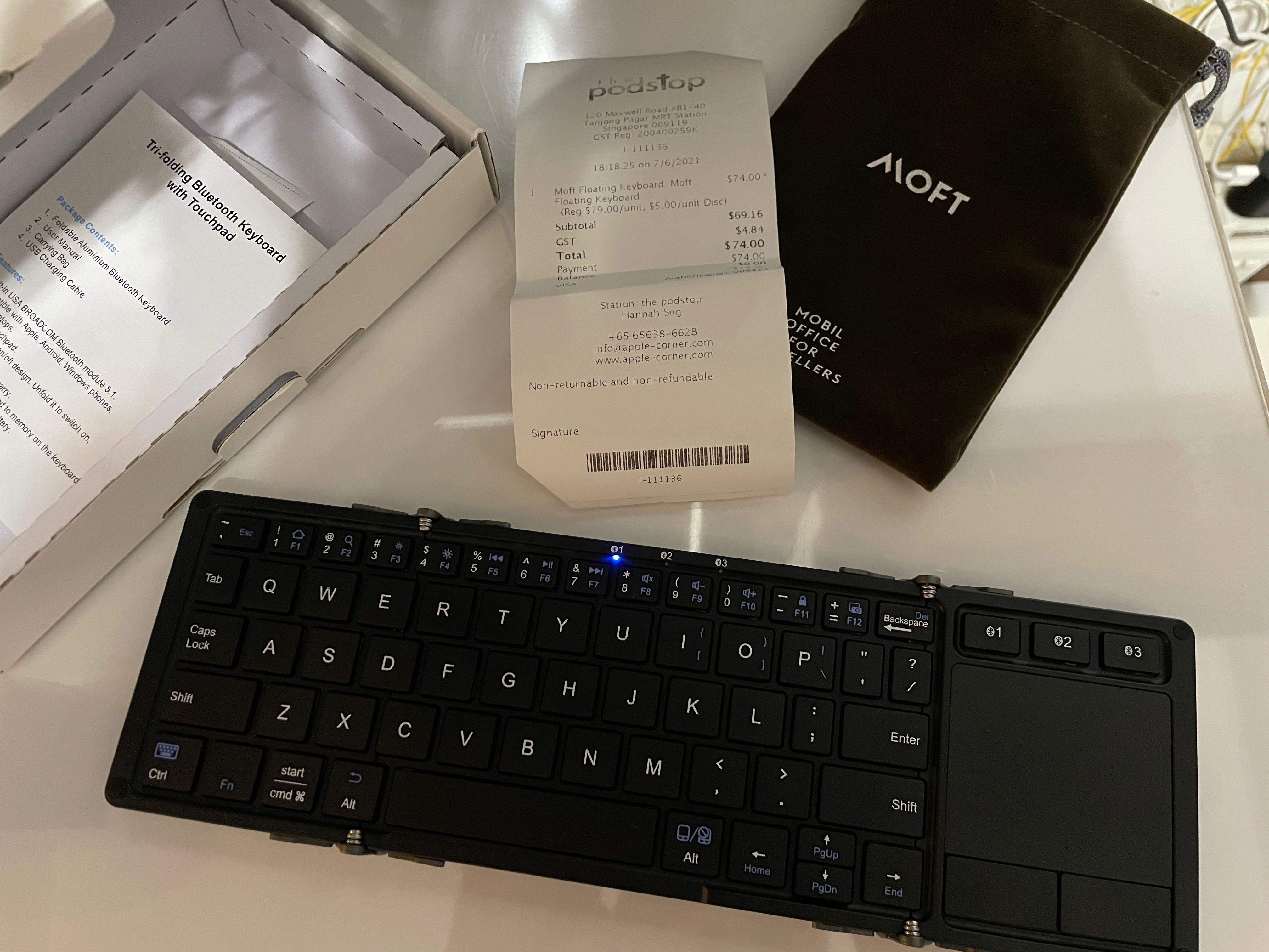 Moft foldable Bluetooth keyboard, Computers & Tech, Parts & Accessories ...