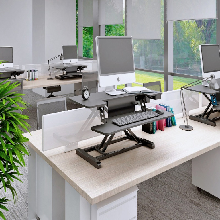 ⭐Motorized Electric Ergonomic#Sit-Stand Desk Converter#Computer Desk# ...