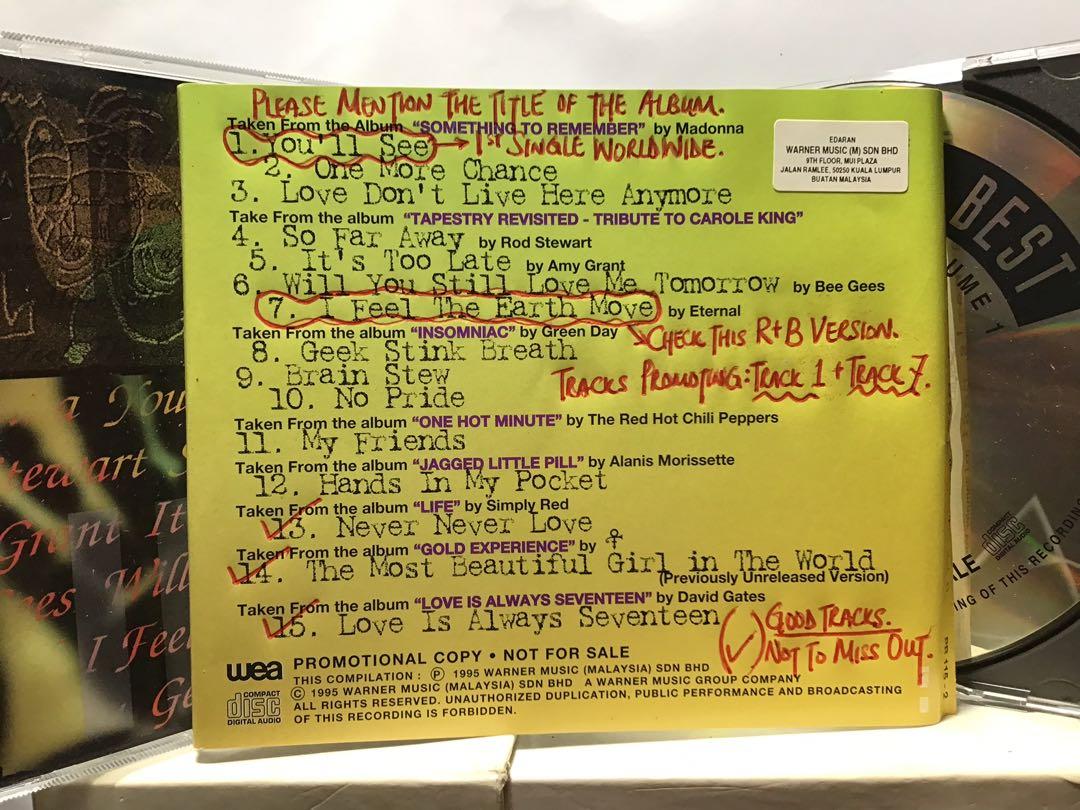 ORIGINAL 1995 PRESS Warner’s Best - Alanis Morissette Madonna RHCP Eternal OOP CD Anubis 90s Pop ...