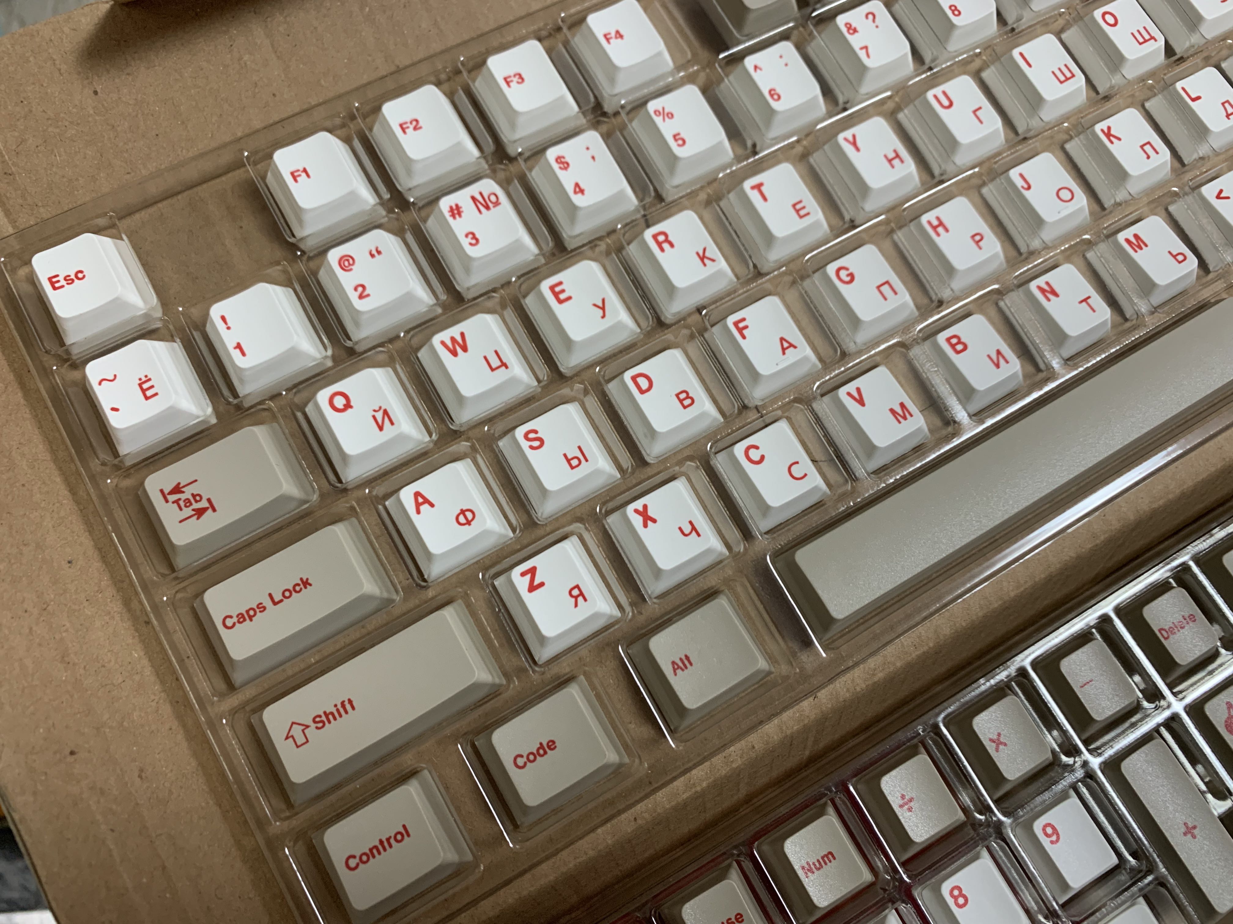 PBT Red / White Russian keycaps (red alert) , Computers & Tech, Parts ...
