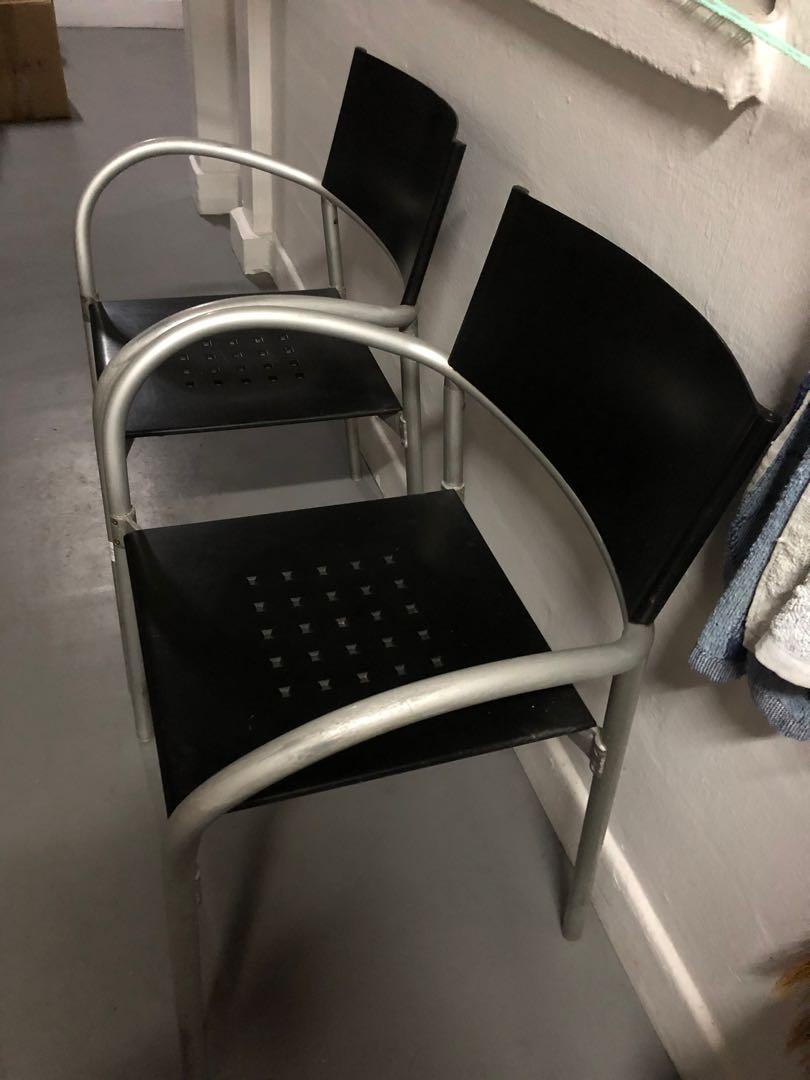 Stackable chairs with arm rest, Furniture & Home Living, Furniture ...