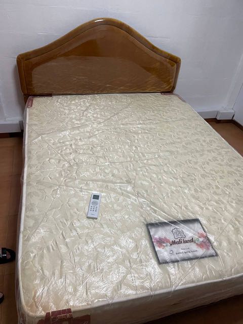 Used Queen size bed frame and mattress, Furniture & Home Living ...