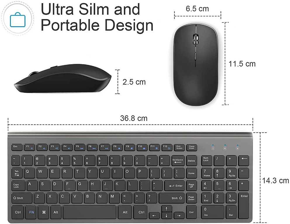 Wireless Keyboard and Mouse,JOYACCESS 2.4G Ergonomic and Slim Wireless Computer Keyboard Mouse ...