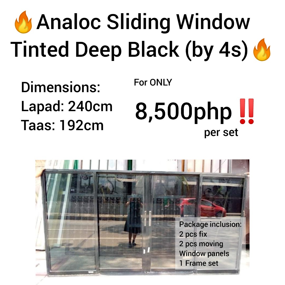 🔥Analoc Sliding Window Tinted Deep Black🔥 (by 4's) 2nd hand with Frame ...