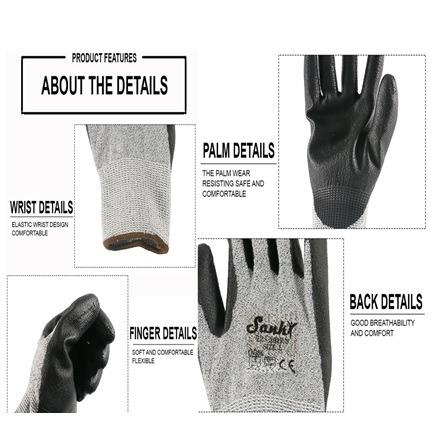 ANTI CUT LEVEL 5 / CUT RESISTANT COATED HAND GLOVE EN388, Men's Fashion ...