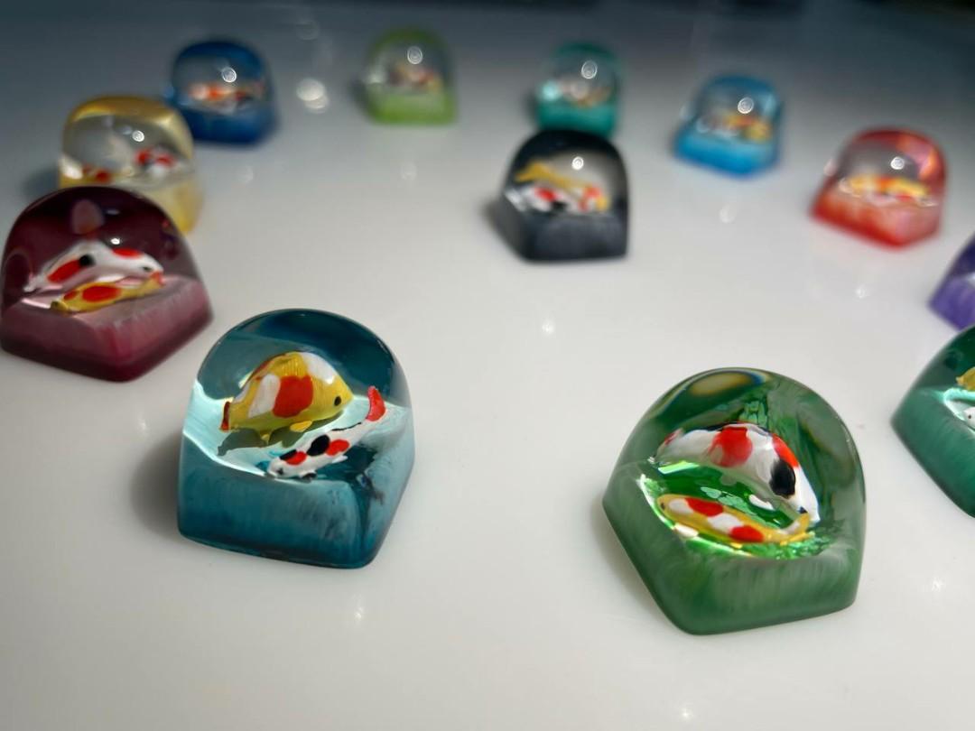 [Artisan Keycap] Koi Fish Pond Artisan Resin keyboard Keycap, Computers ...