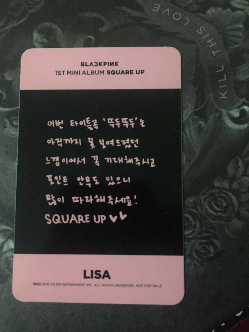 BLACKPINK LISA SQUARE UP PHOTOCARD, Hobbies & Toys, Memorabilia ...