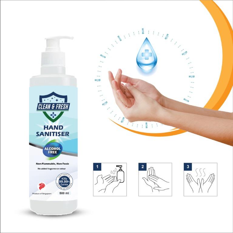 Clean & Fresh Hand Sanitiser Alcohol-Free, Beauty & Personal Care ...